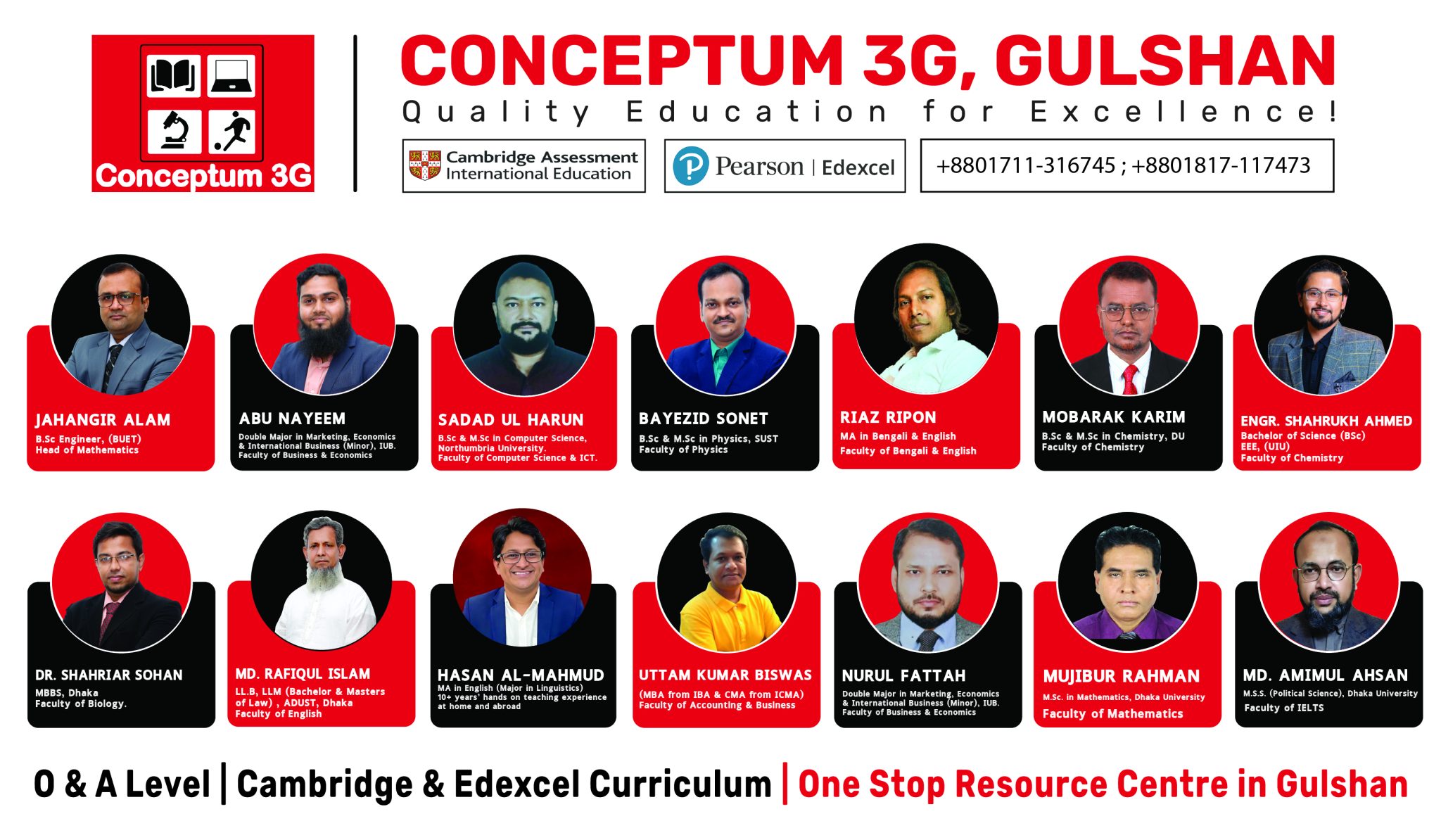 Conceptum 3G Coaching Center in Gulshan, Dhaka | 01711-316745